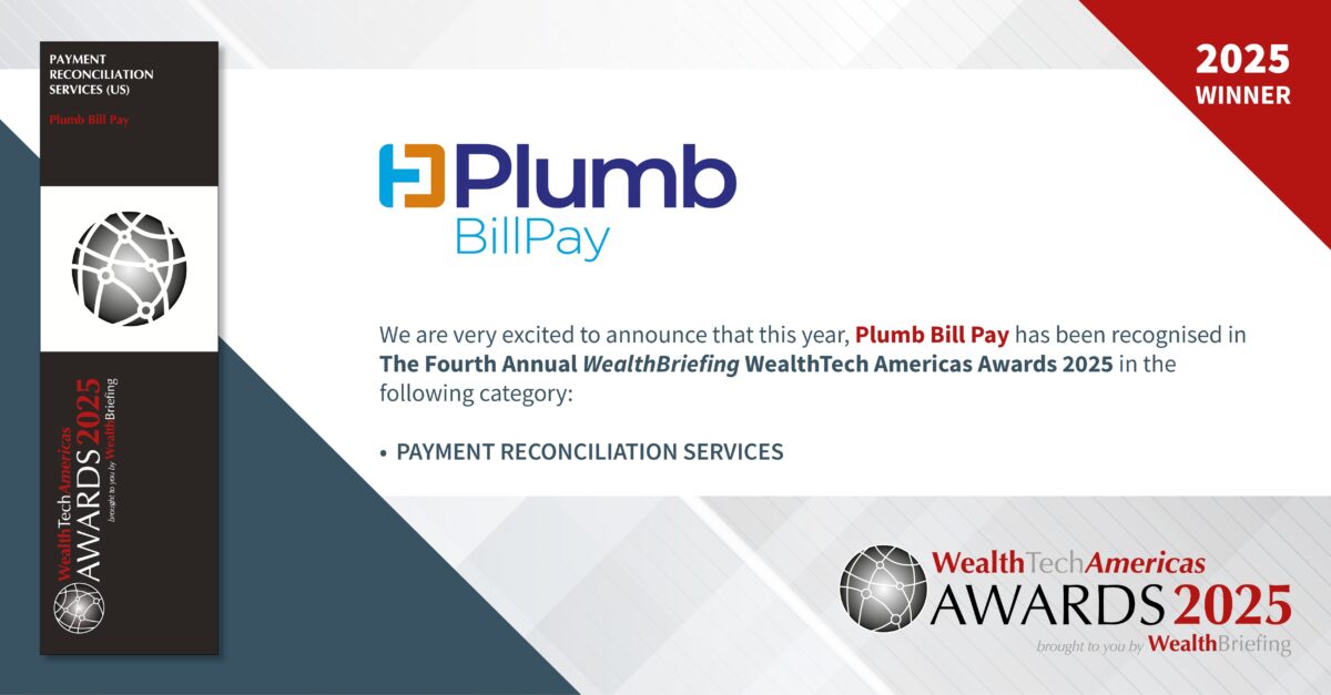 Plumb Bill Pay Wins Best Payment Reconciliation Award 2025